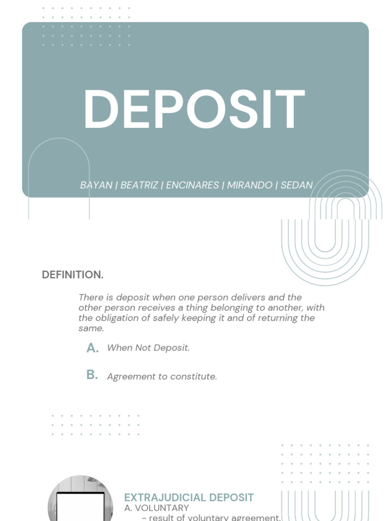 Deposit | PDF | Legal Liability | Deposit Account