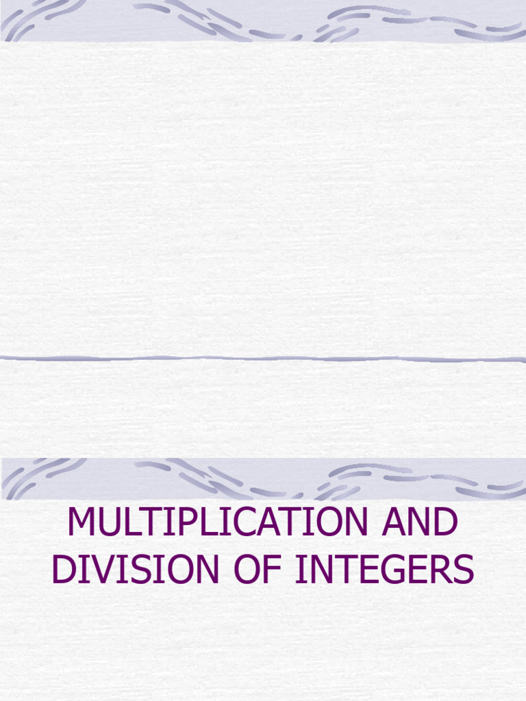 Multiplication of Integers | PDF