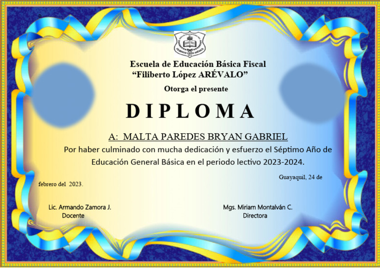 Diploma Terminacion Primaria | PDF
