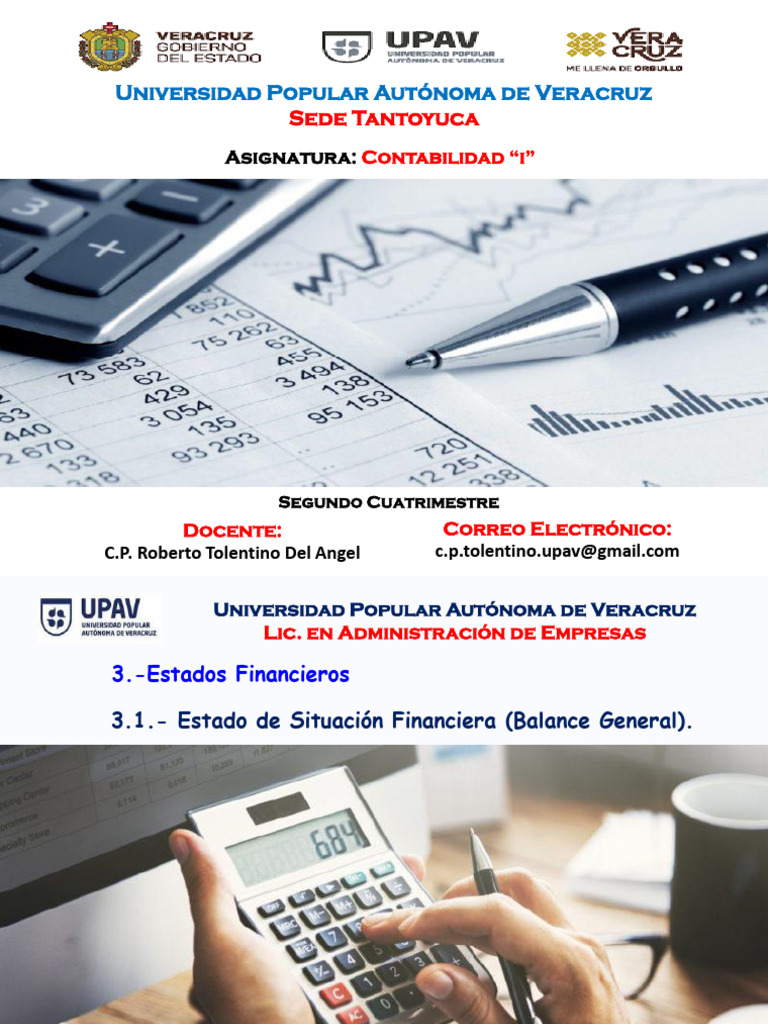 Presentación Balance Gral Contabilidad I | Descargar gratis PDF | Contabilidad | Hoja de balance