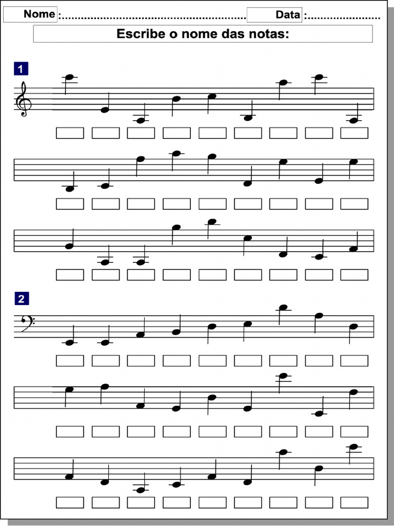 FICHAS DE MÃšSICA - COLOCA LAS NOTAS MUSICALES | PDF