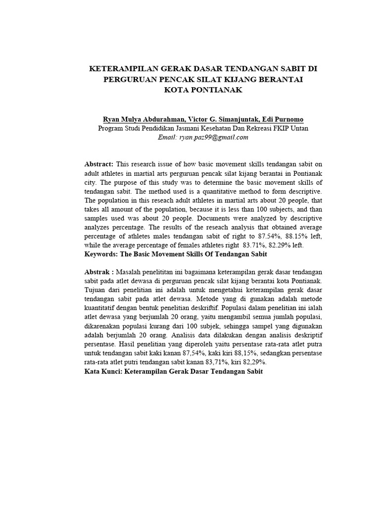 Keterampilan Gerak Dasar Tendangan Sabit | PDF