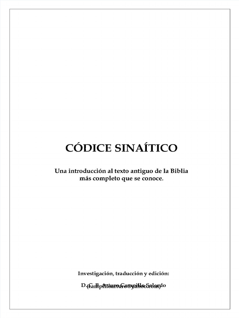(PDF) CODICE SINAITICO Una Introduccion Al Tex - FEISMO - Com Web ...