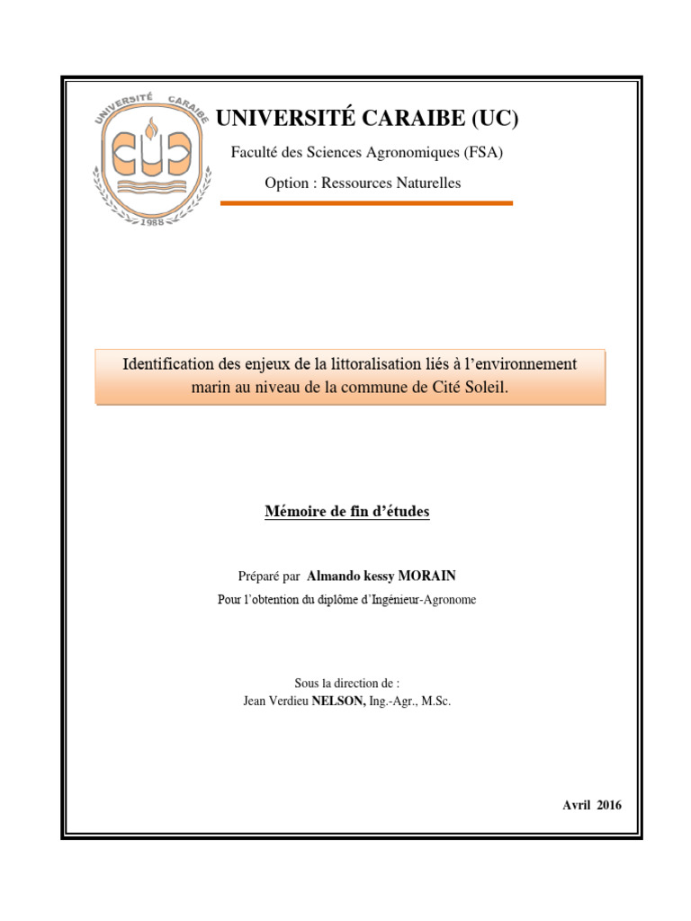 Enjeux de la littoralisation à Cité Soleil | PDF | Littoral | la pollution