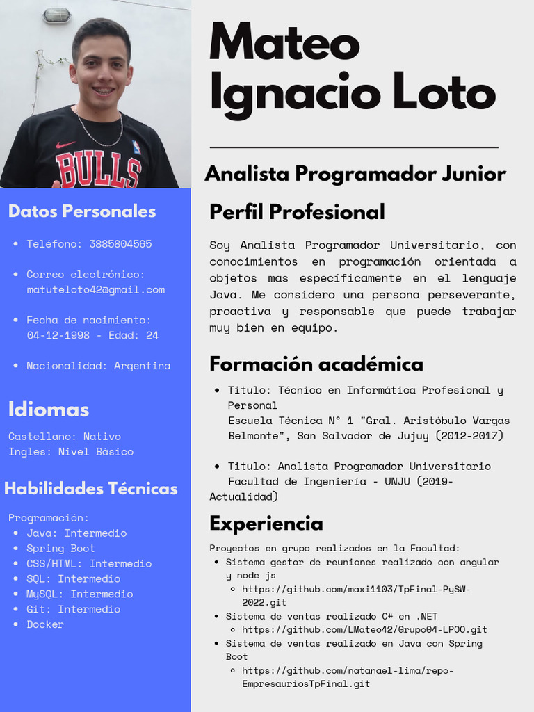 CV Mateo Loto | PDF