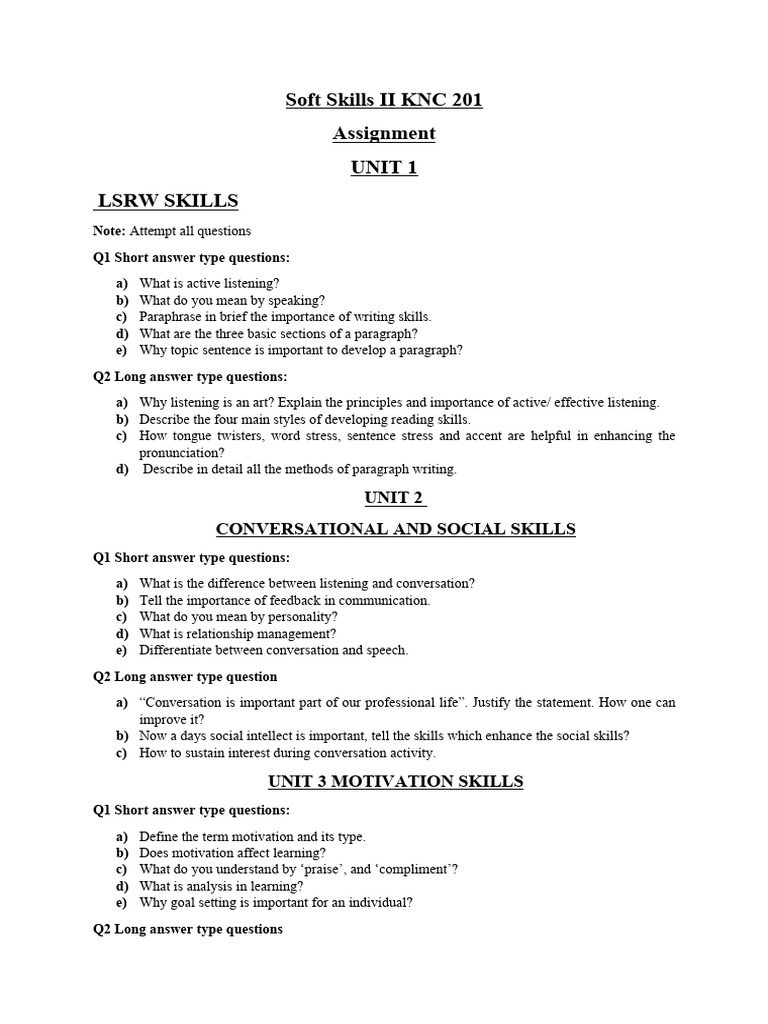 Social Skills Assignments | PDF | Critical Thinking | Stress Management