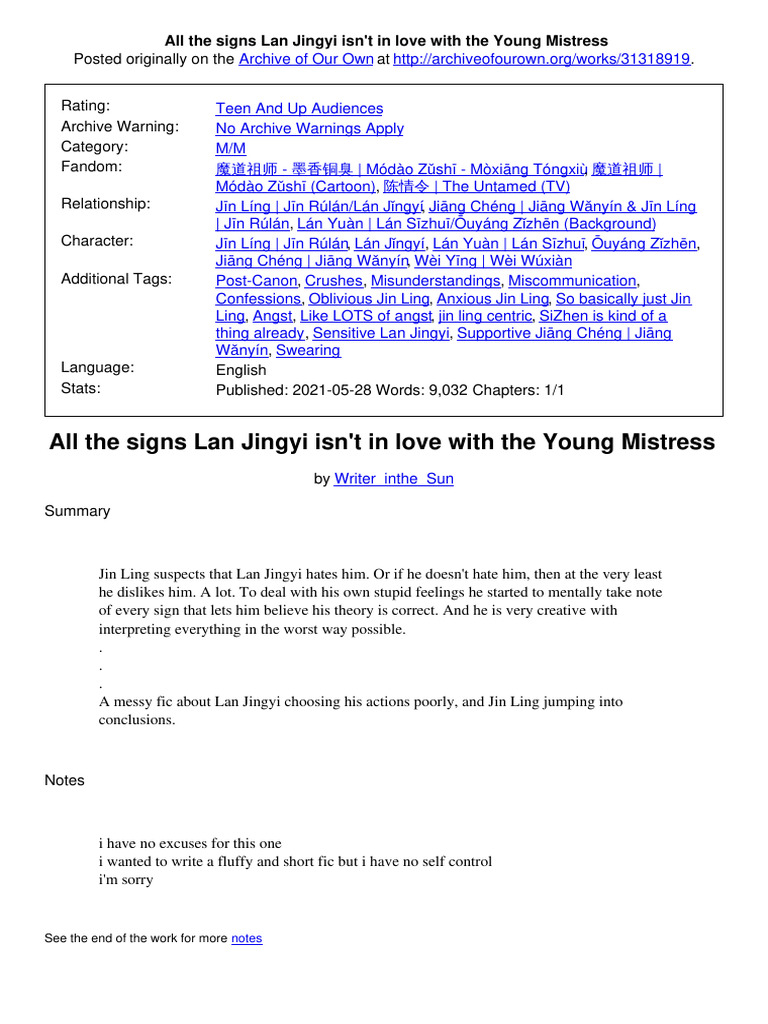 All The Signs Lan Jingyi | PDF
