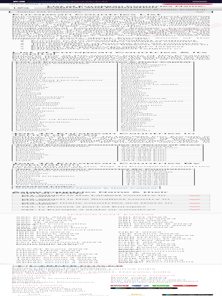 List of European Countries Name, Capital, and Population | PDF | Europe ...