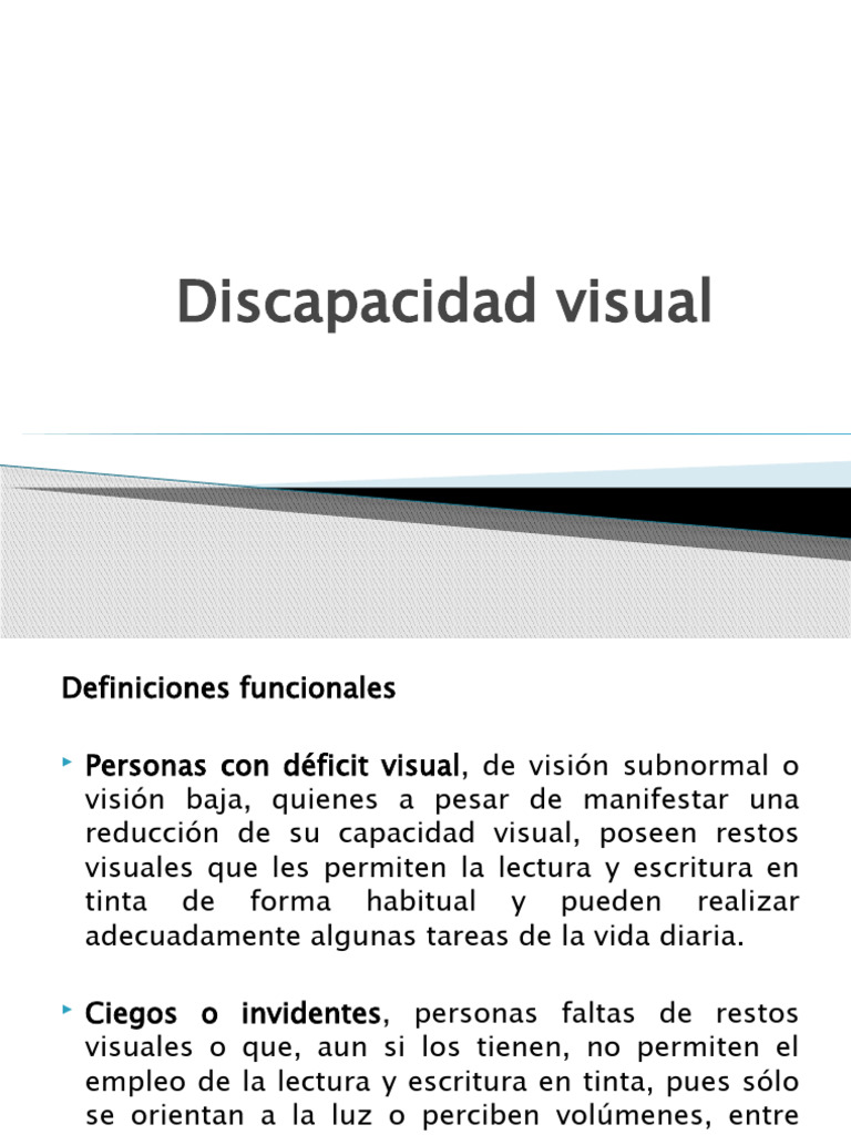 Características de la Discapacidad Visual | PDF | Aprendizaje ...