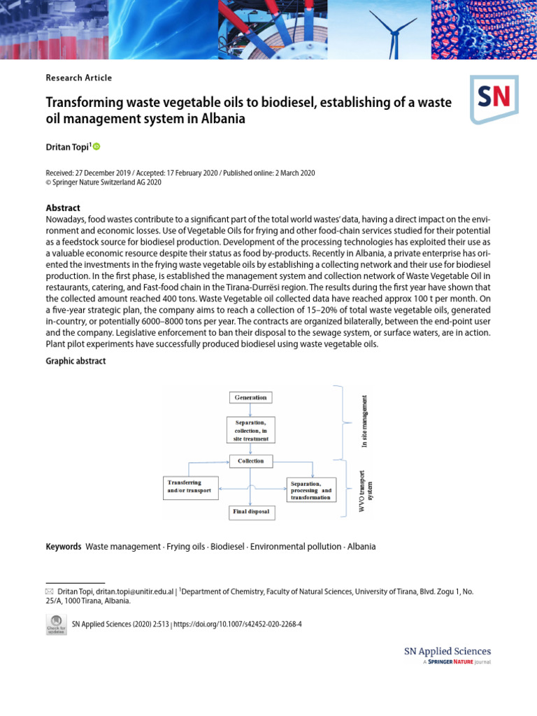 Transforming Waste | PDF | Biodiesel | Vegetable Oil