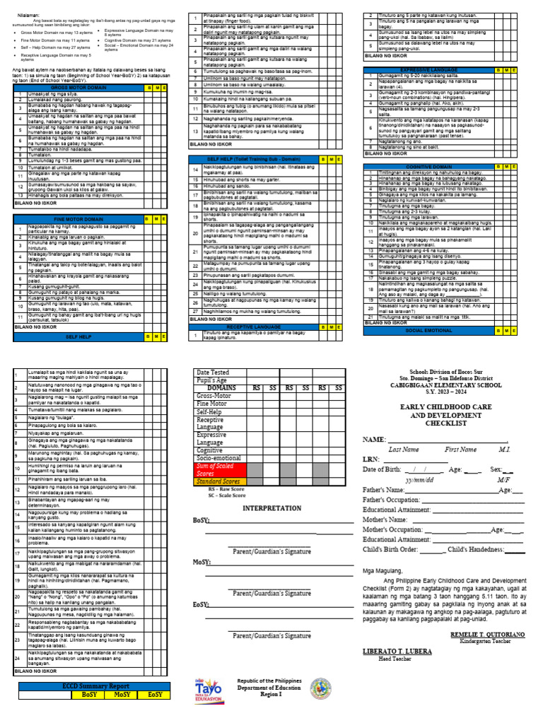 ECCD-Filipino-2022-2023 | PDF