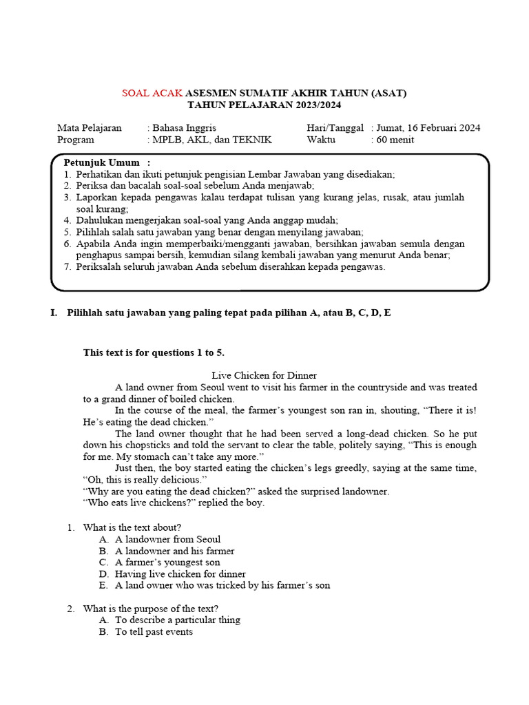 Soal Acak | Download Free PDF | Hansel And Gretel (Opera)