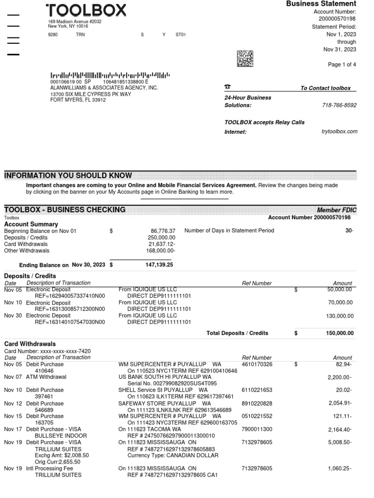 2024 11 30 Statement | PDF | Credit Card | Interest