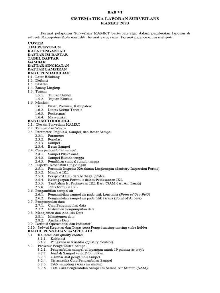 Format Laporan Surveilans KAMRT | PDF | Sains & Matematika