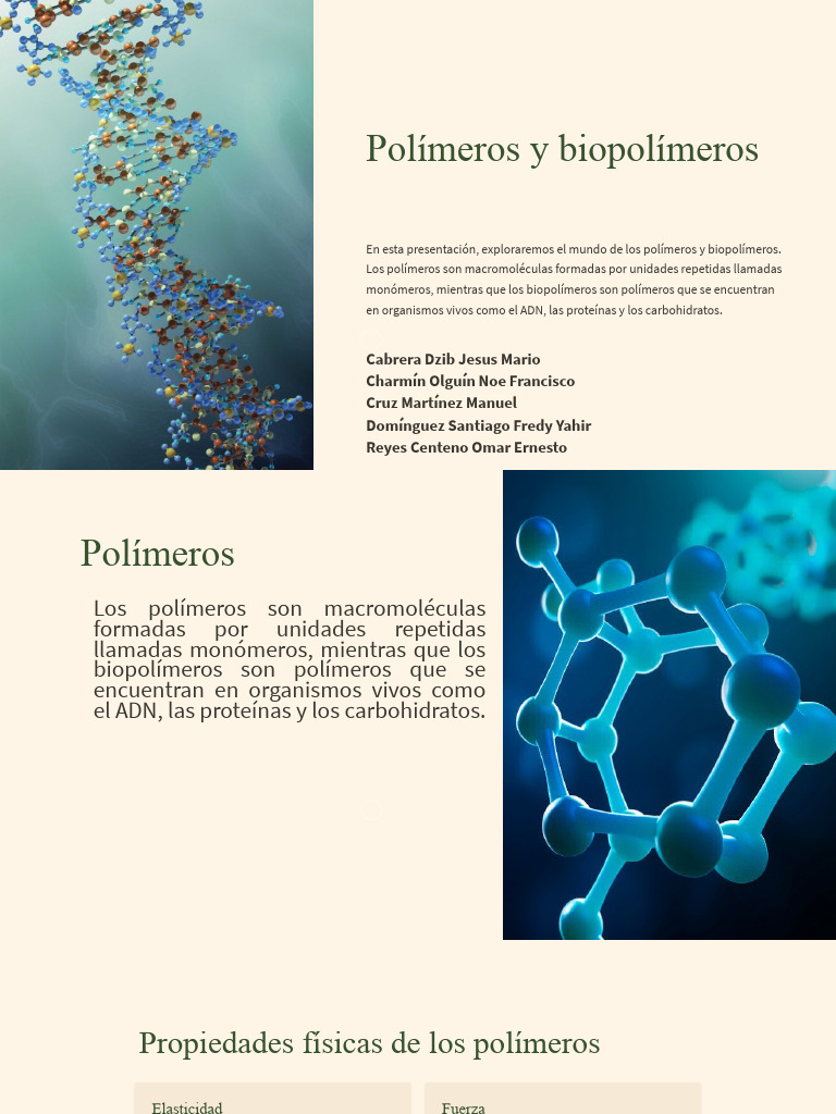Polímeros y Biopolímeros: Usos y Ventajas | PDF | Biopolímero | Polímeros