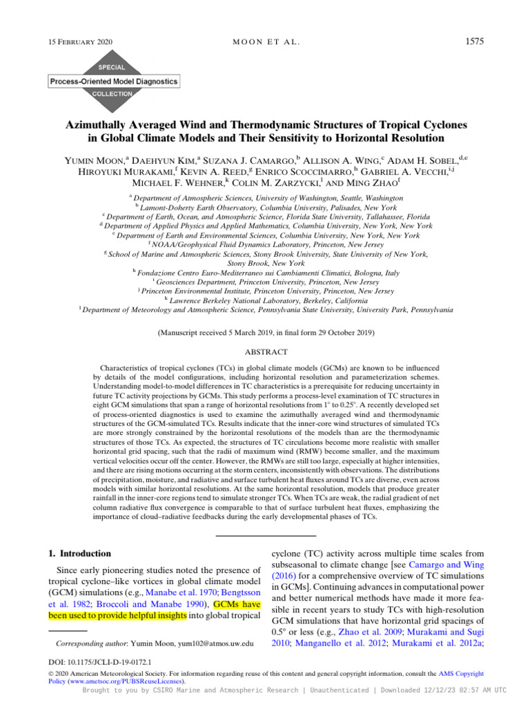 6. moon | PDF | General Circulation Model | Tropical Cyclones