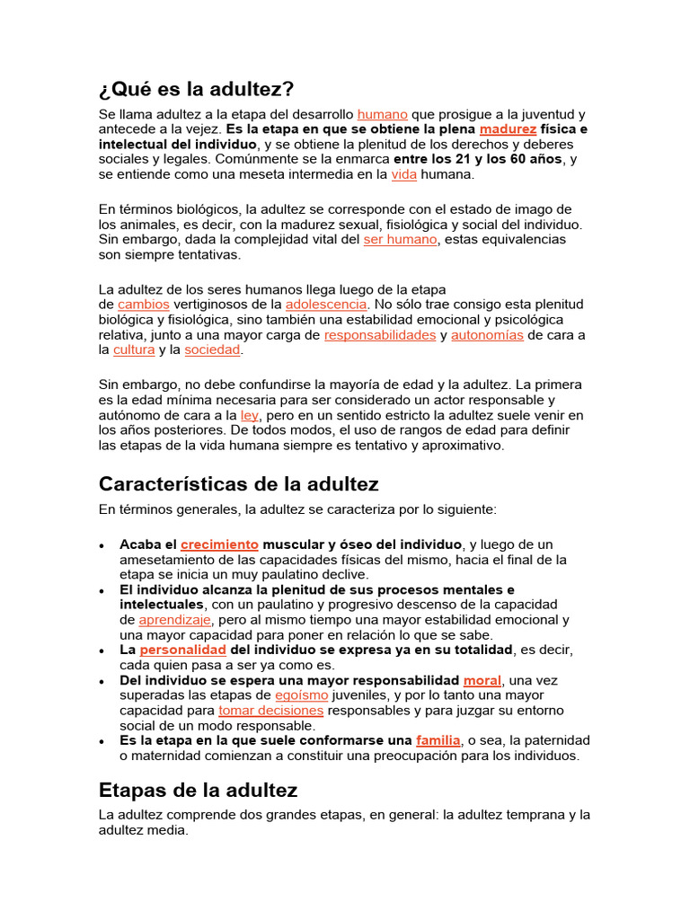 Qué Es La Adultez | PDF | Adultos | Ciencias del comportamiento