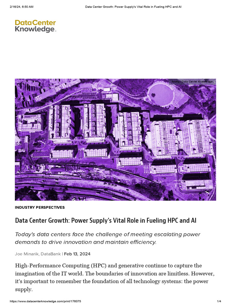 Data Center Growth - Power Supply's Vital Role in Fueling HPC & AI 13feb2024 | PDF | Data Center ...