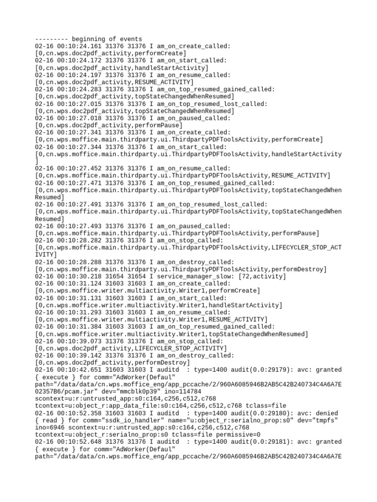 Logcat | Download Free PDF | Computer Programming | System Software