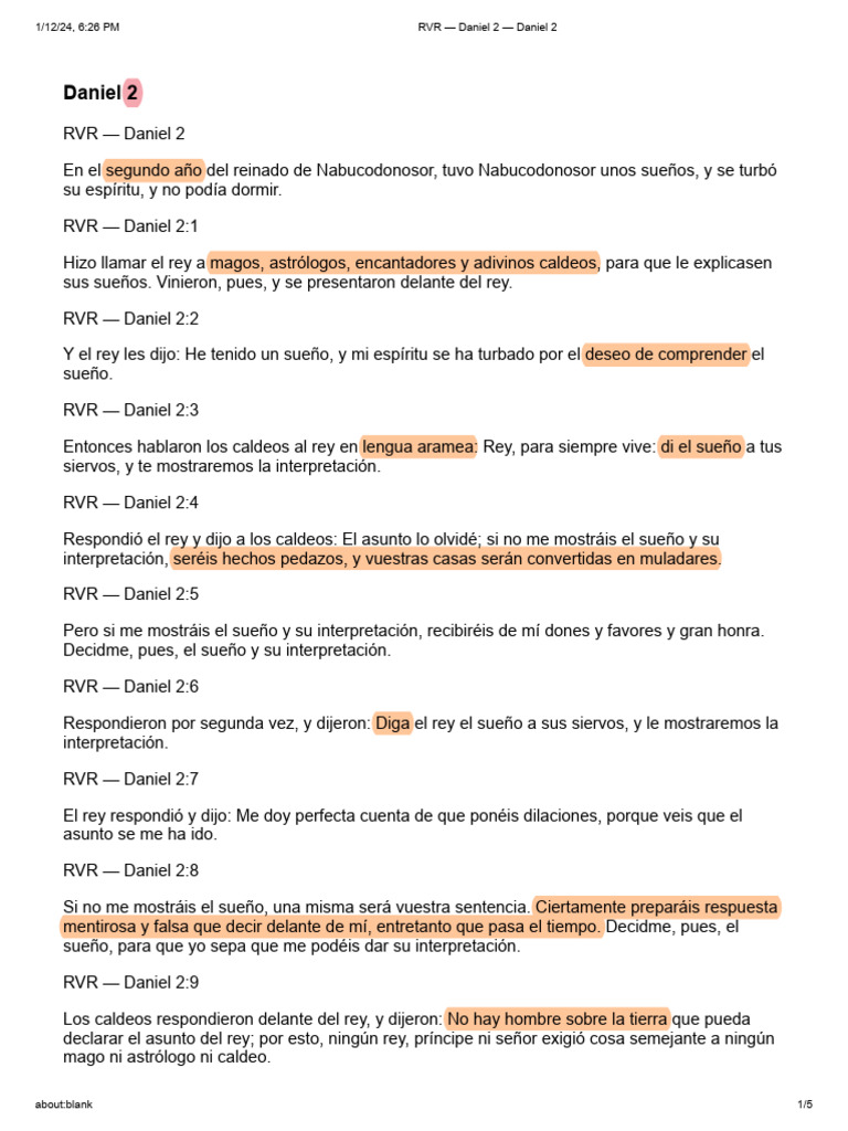 RVR — Daniel 2 | PDF