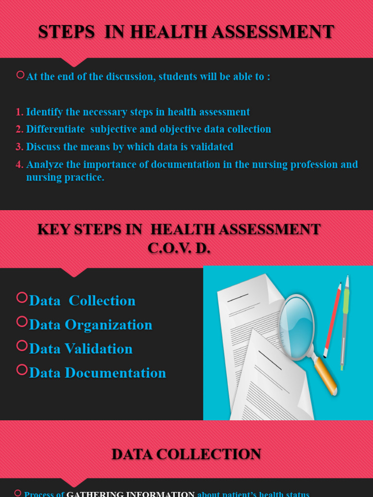 Steps in Health Assessment | PDF | Physical Examination | Medical Imaging
