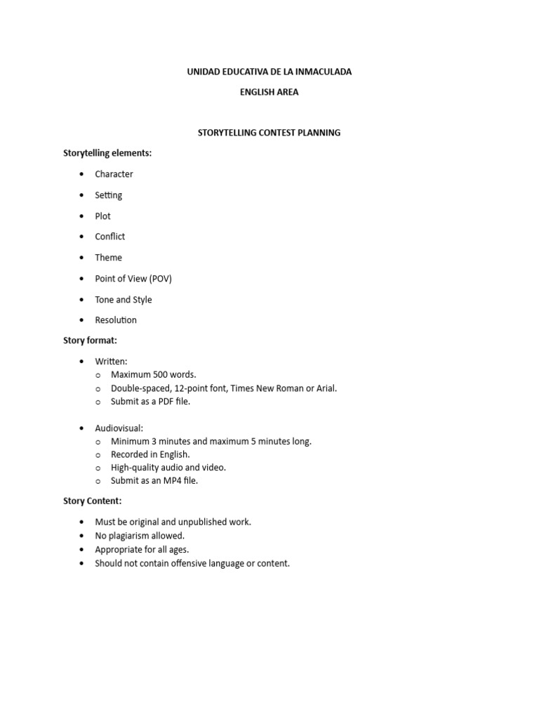 StoryTelling Plan | PDF | Narration | Narrative