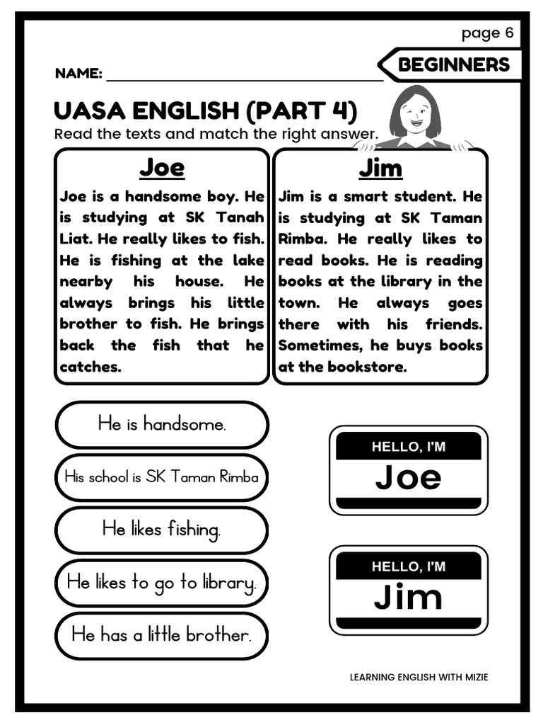 UASA English Year 4 Writing Exercises | PDF