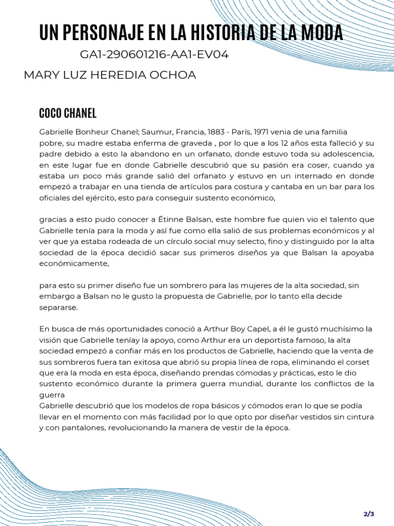 Personaje en La Historia Mary Heredia | PDF | Moda | Ropa