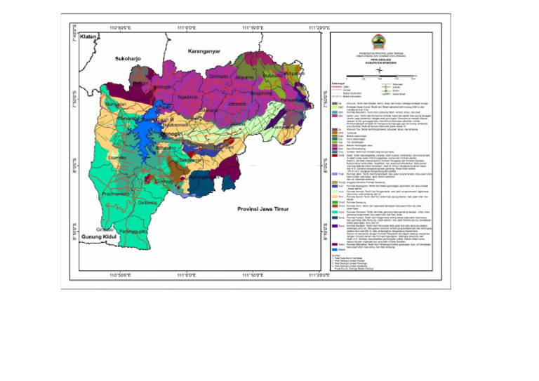 Peta Geologi Kabupaten Wonogiri | PDF