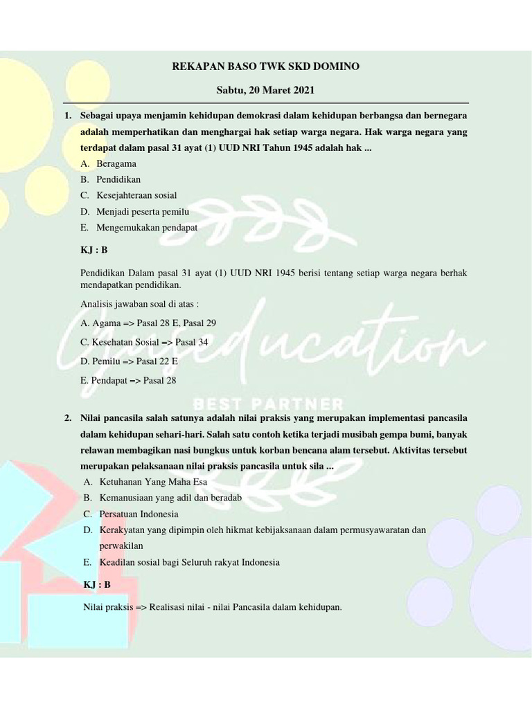Soal TWK | PDF