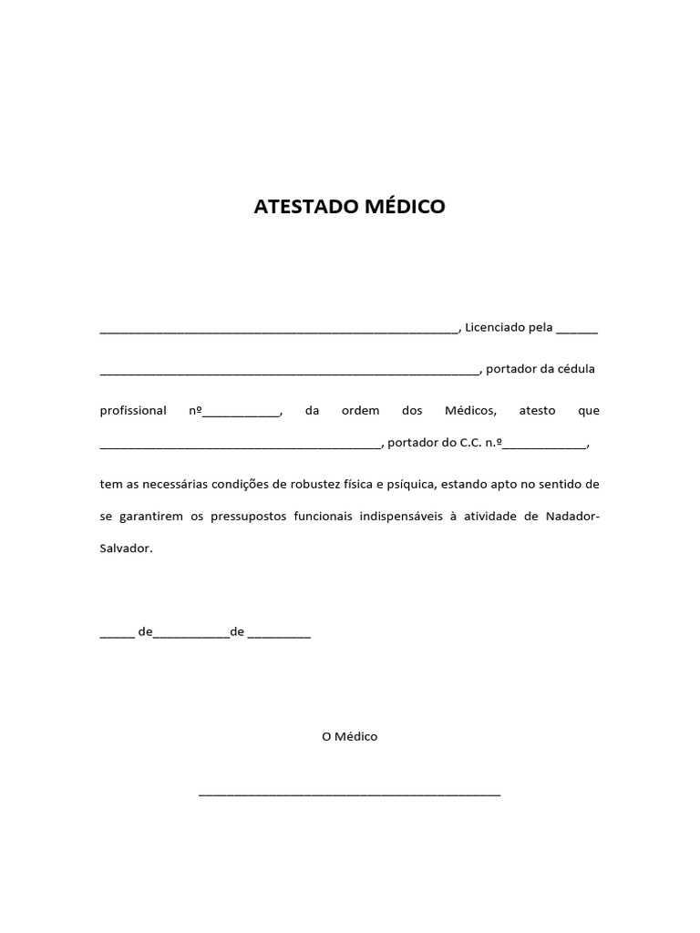 Atestado Médico de Robustez Física e Psíquica | PDF