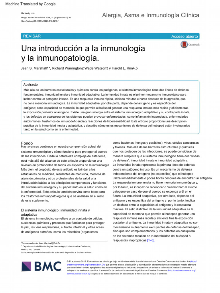 Introduction To Immunology | PDF | Sistema inmune | Sistema inmune innato