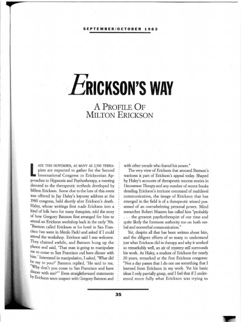 Erickson's Way | PDF
