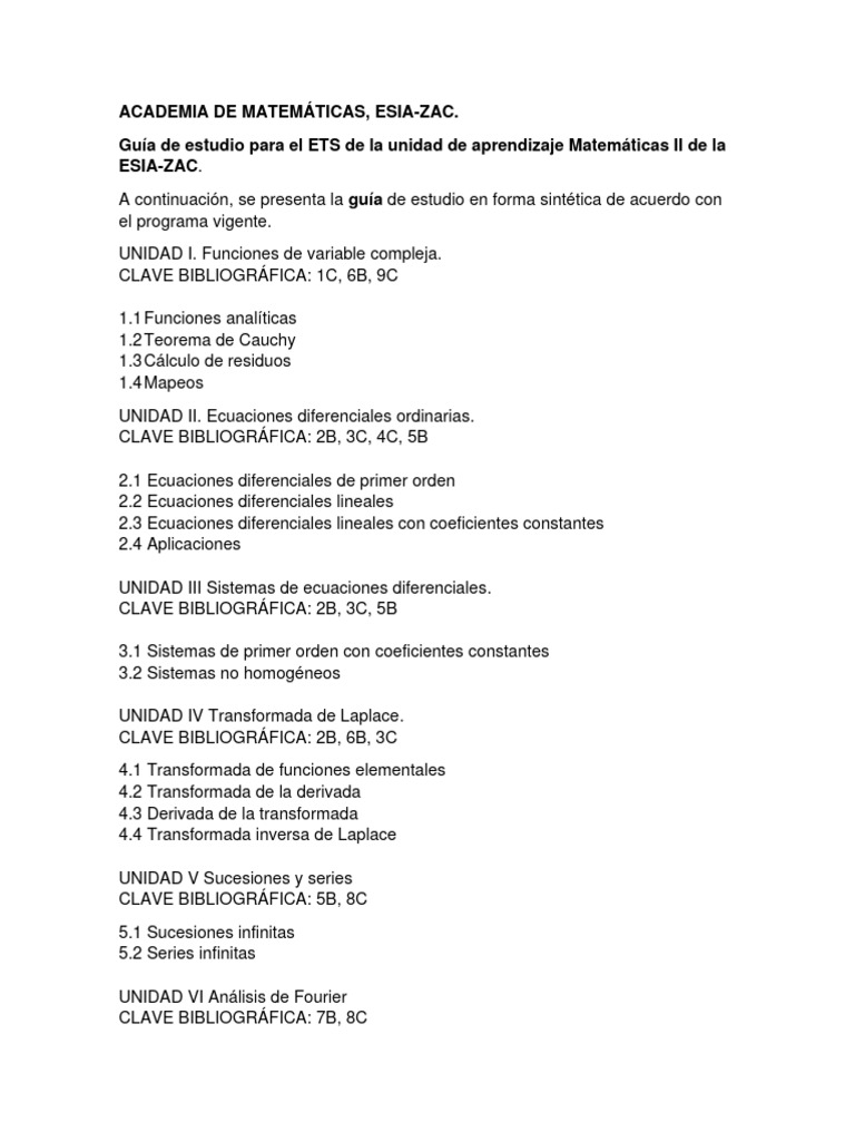 Matematicas II | PDF | Ecuaciones | Ecuaciones diferenciales