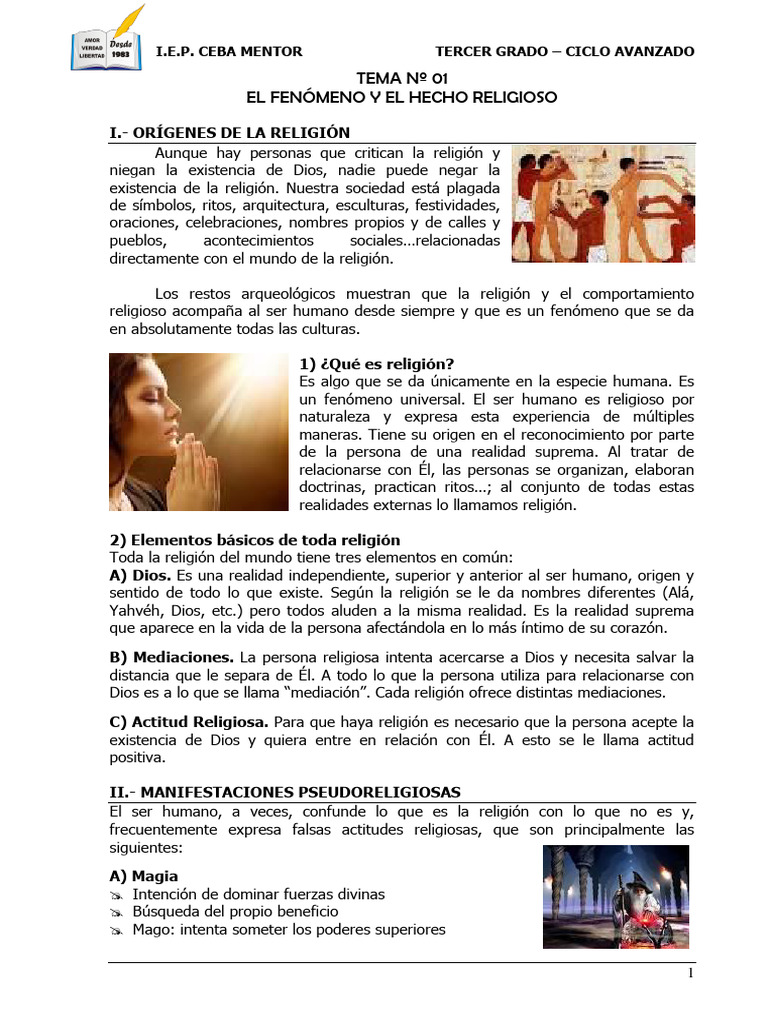 El Hecho Religioso: Definición y Manifestaciones | PDF | Dios | Realidad