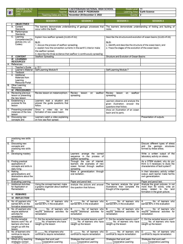 Session 1 Session 2 Session 3 Session 4 | PDF | Learning | Geology