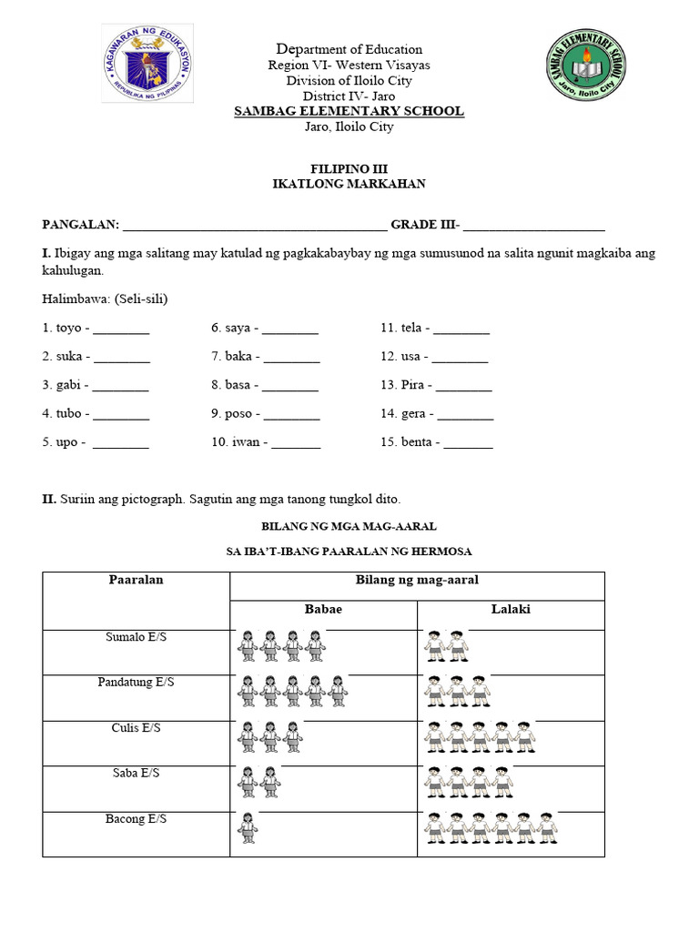 Periodical Test Filipino 3 | PDF