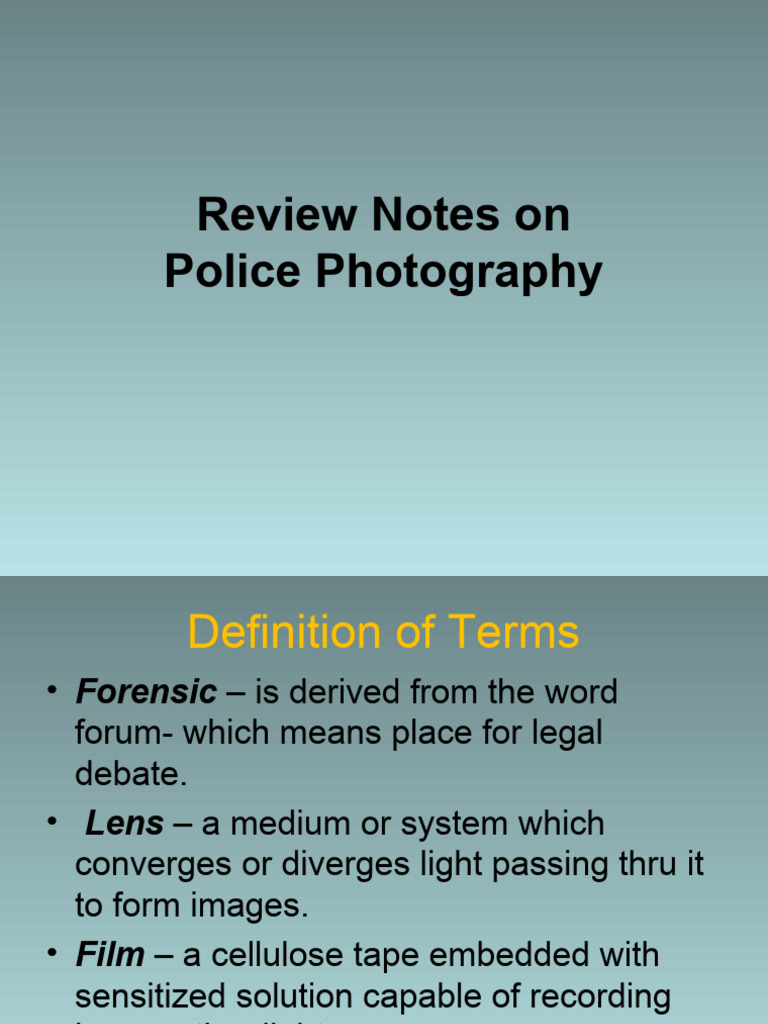 Police Photography | PDF | Camera | Reflection (Physics)