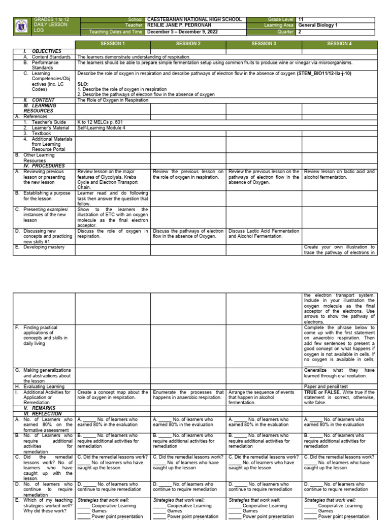 Gen. Bio 1 W5 | PDF | Cellular Respiration | Fermentation