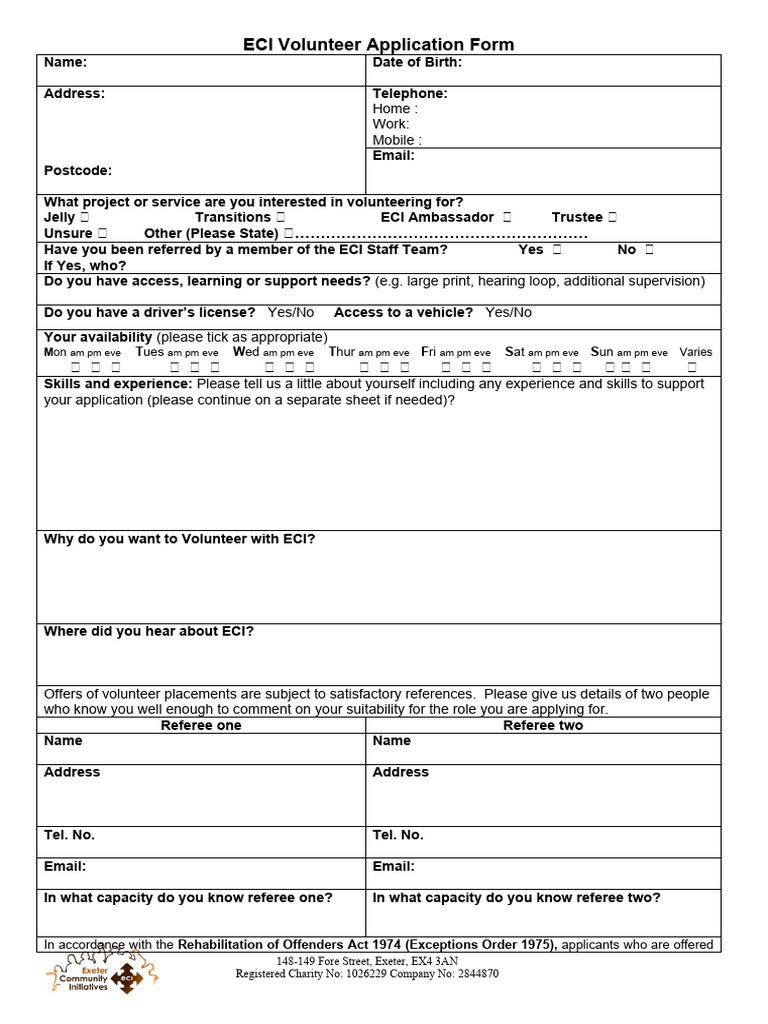 ECI Volunteer Application Form | PDF