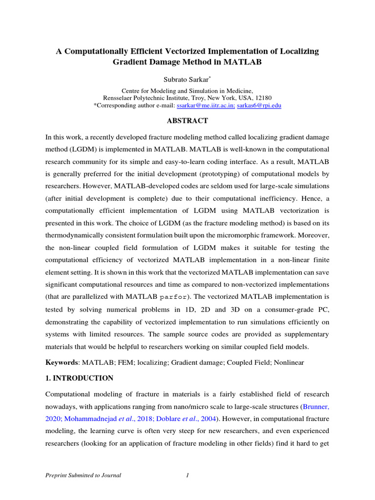 A Computationally Efficient Vectorized Implementation of Localizing | PDF | Finite Element ...
