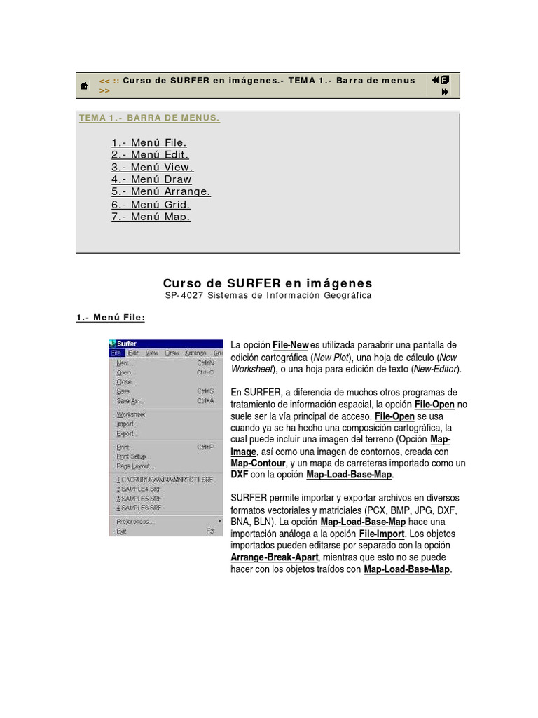 Curso de SURFER en Imagenes | PDF | Ventana (informática) | Matriz (Matemáticas)