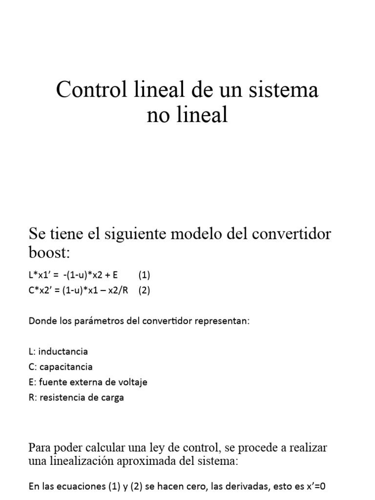Control Lineal de Un Sistema No Lineal | Descargar gratis PDF | Sistema ...