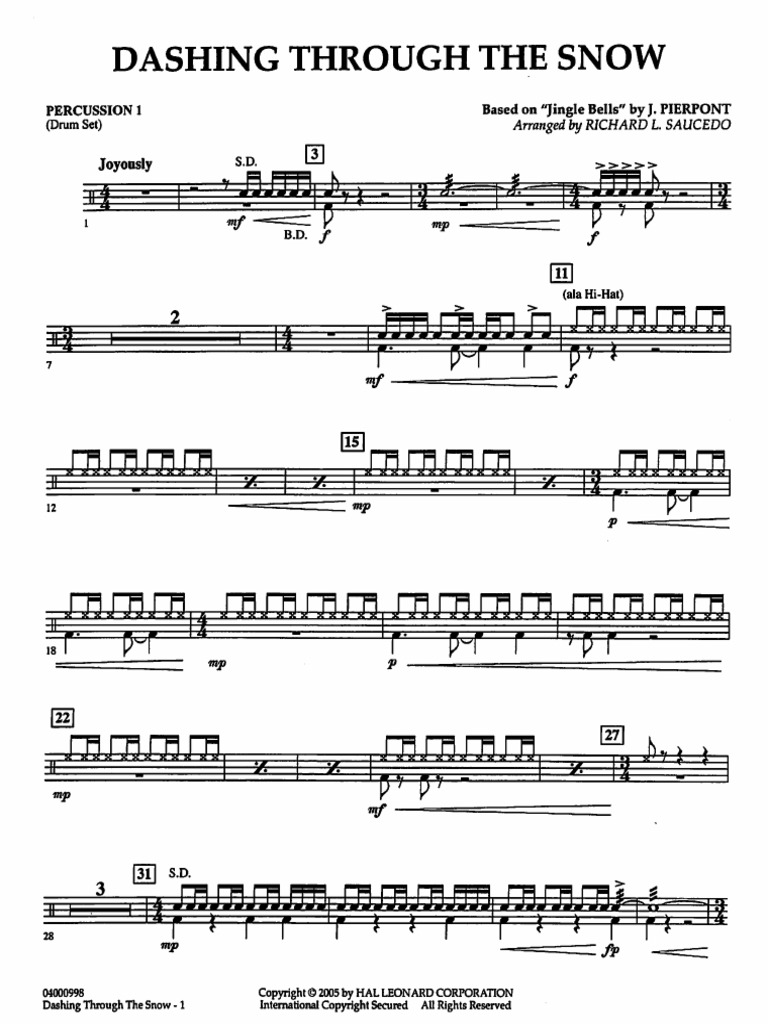 Dashing Through The Snow - Percussion | PDF