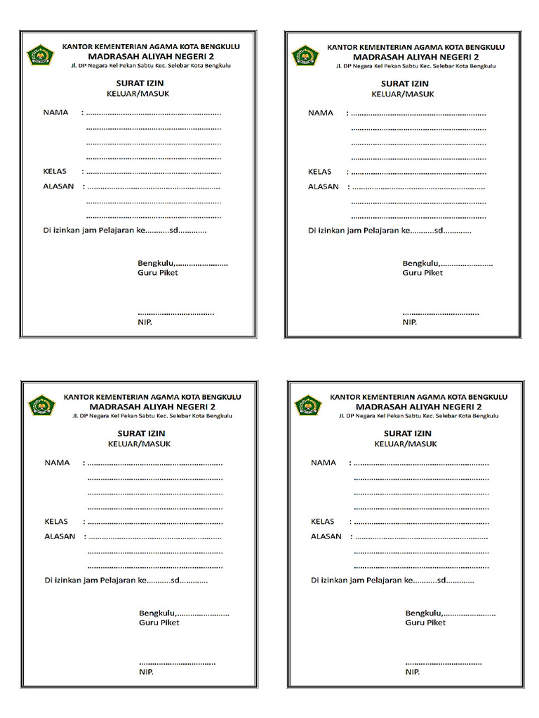 Kartu Izin Kelar | PDF