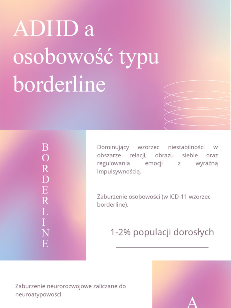 ADHD A Osobowość Typu Borderline | PDF