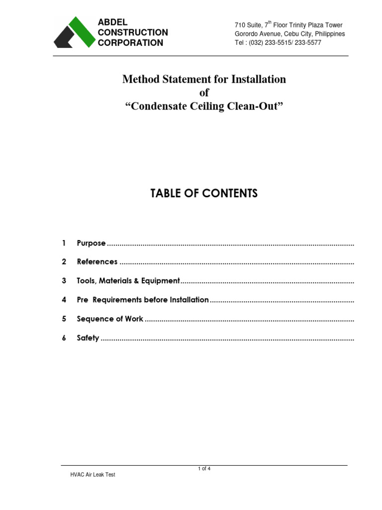 Condensate Ceiling Clean-Out Method | PDF | Pipe (Fluid Conveyance ...
