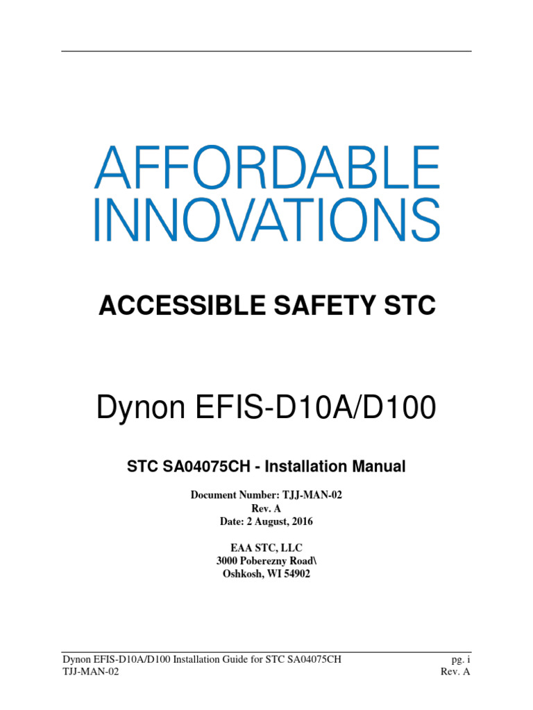 Dynon EFIS D10A EFIS D100 Install Guide | PDF | Electrical Connector ...