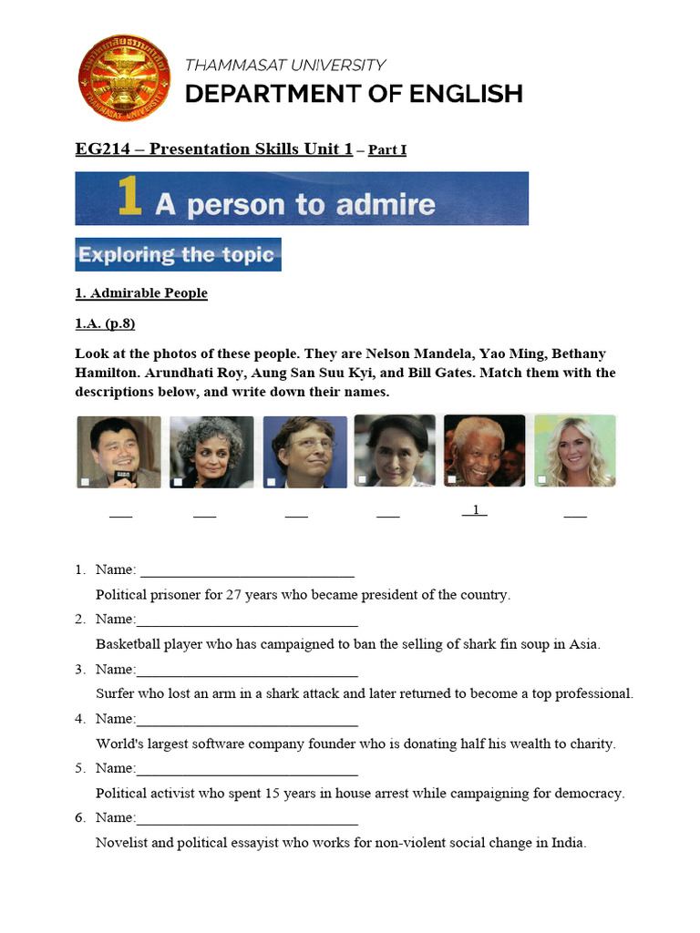 1.1. EG214 Worksheet Unit 1 (p.08-11) | PDF | Angelina Jolie