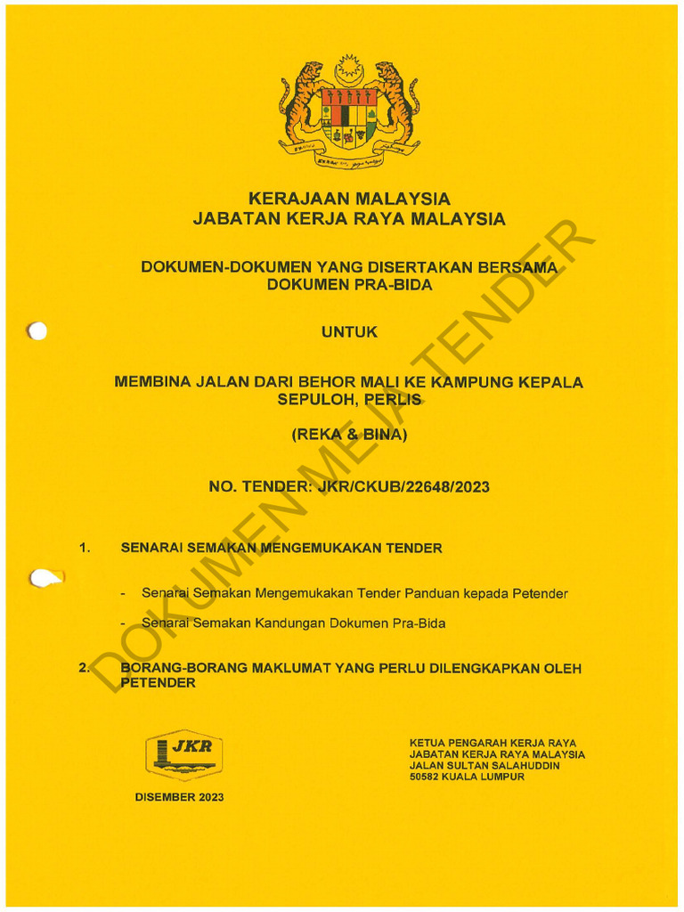 Dokumen Meja Tender | PDF